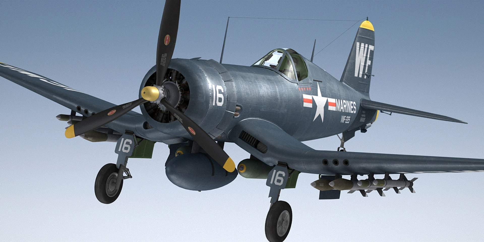 3D Vought F4u Corsair Aircraft - TurboSquid 1669407