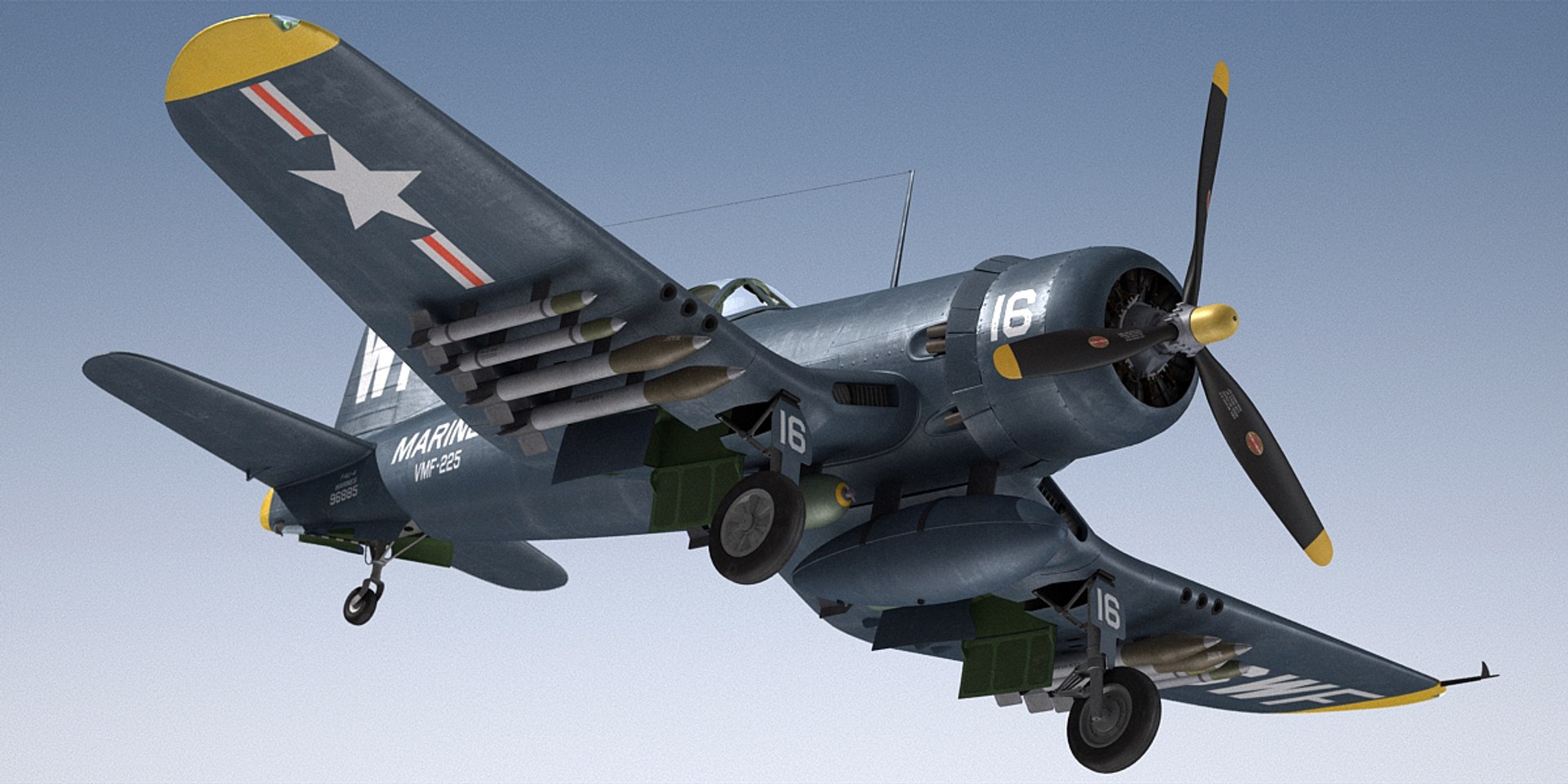 3D Vought F4u Corsair Aircraft - TurboSquid 1669407