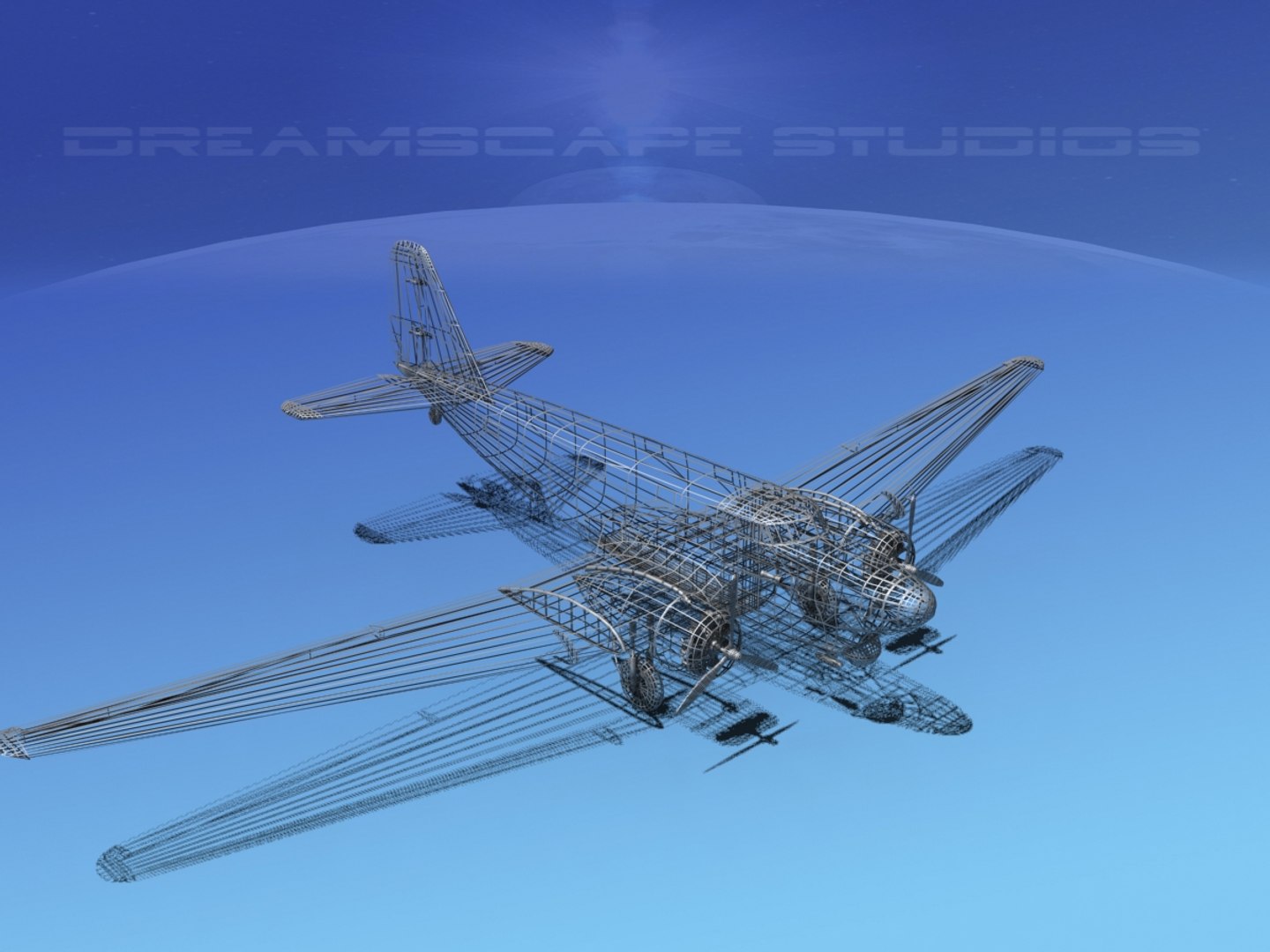 3d model of douglas b-18 bolo bomber