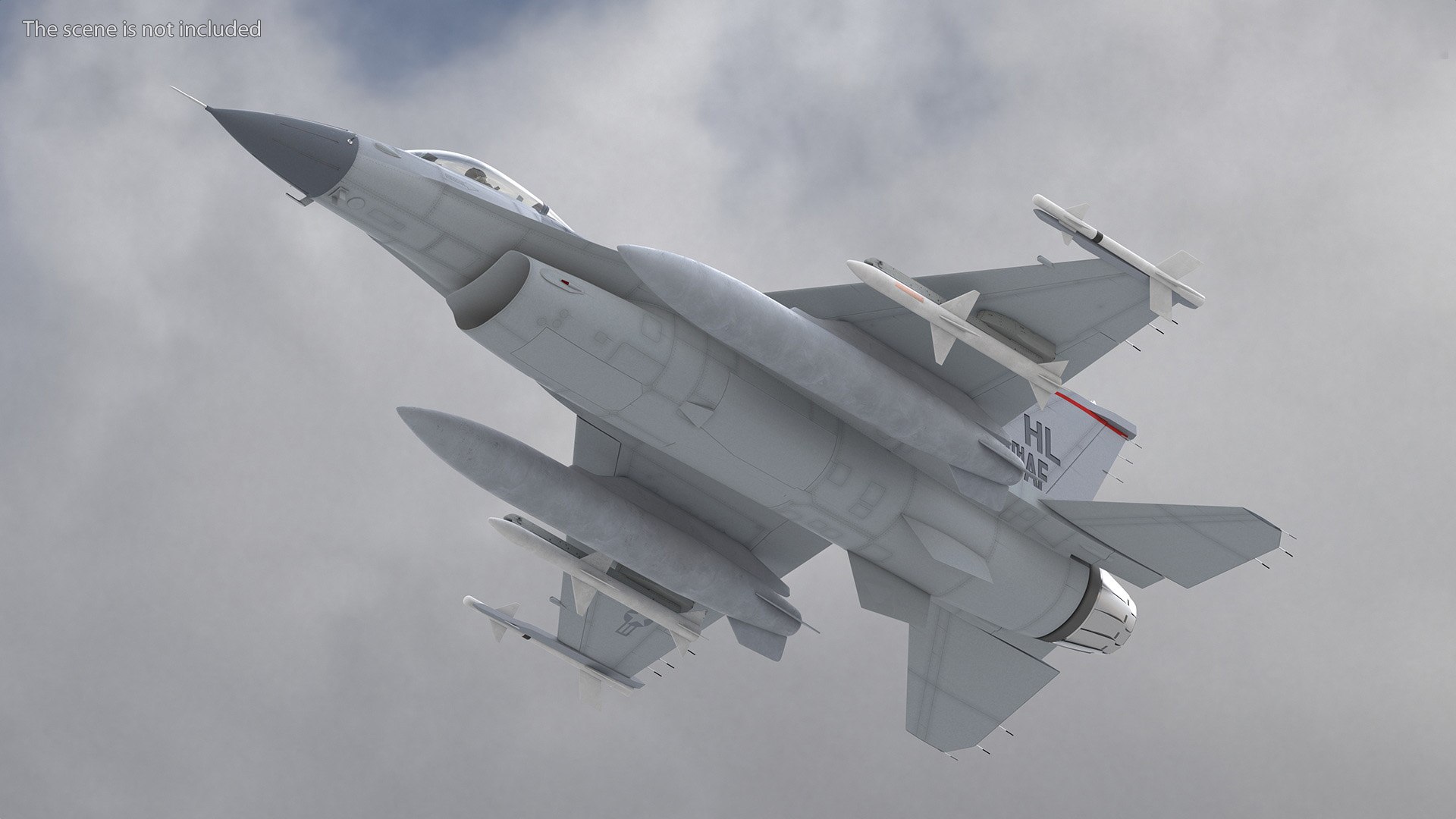 3D Fighter F-16 With Pilot And Missile Launcher LAU-129 Model ...