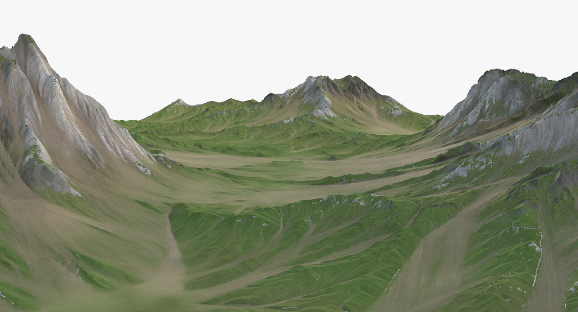 Grassy Valley Terrain 3D - TurboSquid 1280502