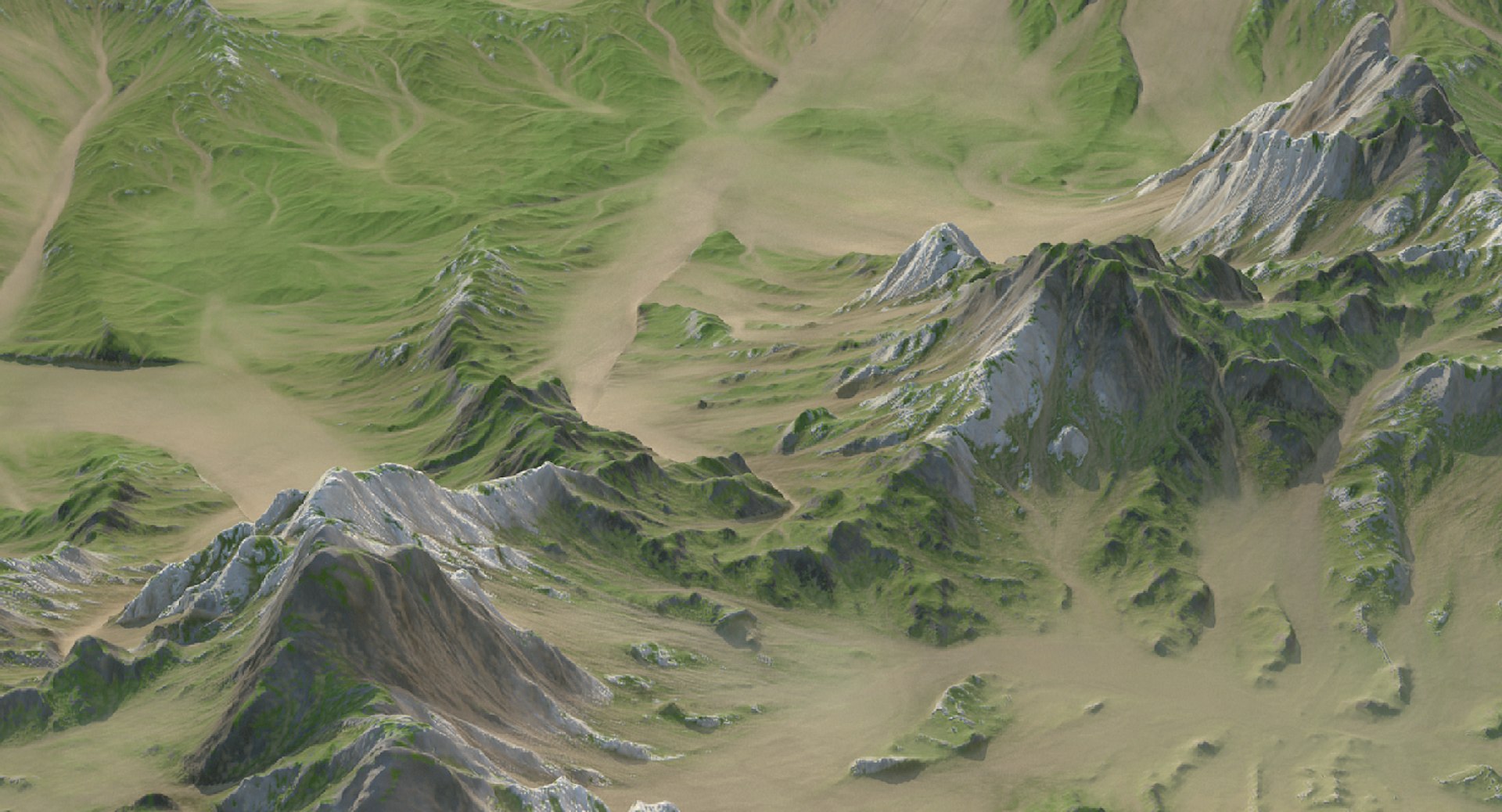 Grassy Valley Terrain 3D - TurboSquid 1280502