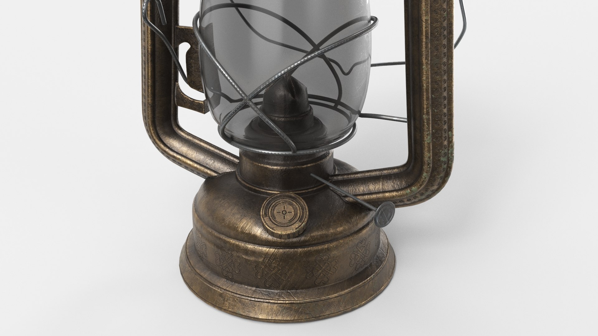 3D Rustic Kerosene Lantern Old Bronze - PBR - TurboSquid 2158507