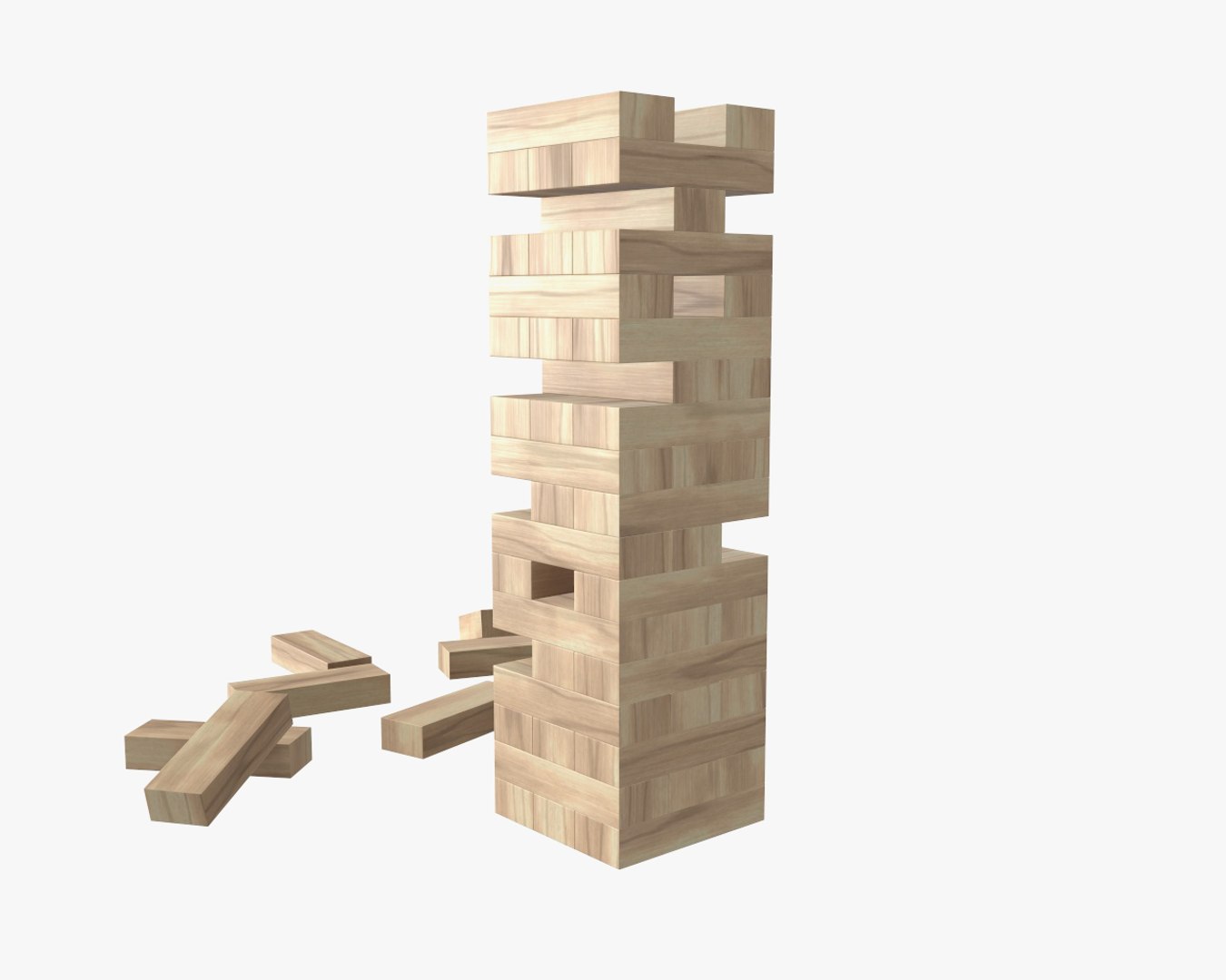 3D tower wood blocks - TurboSquid 1414469