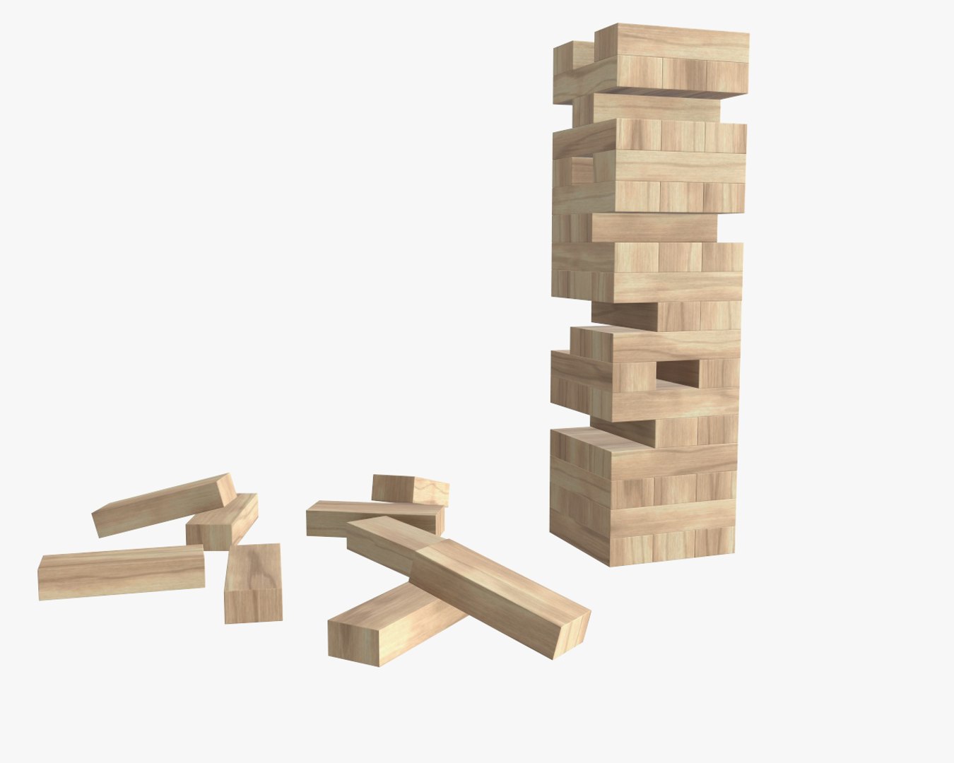 3D tower wood blocks - TurboSquid 1414469