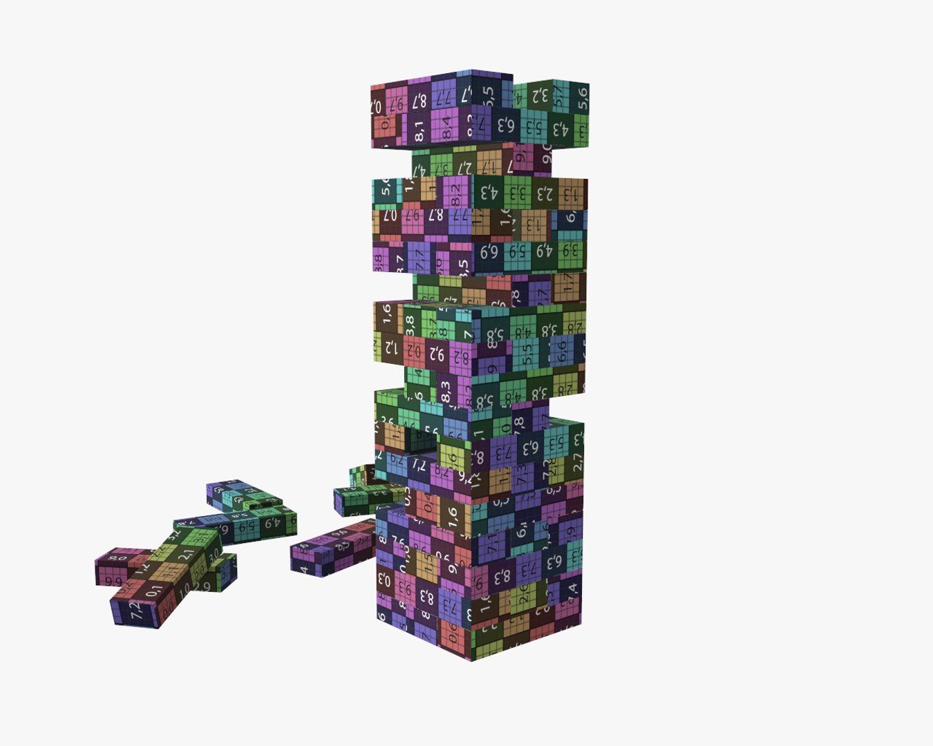 3D tower wood blocks - TurboSquid 1414469