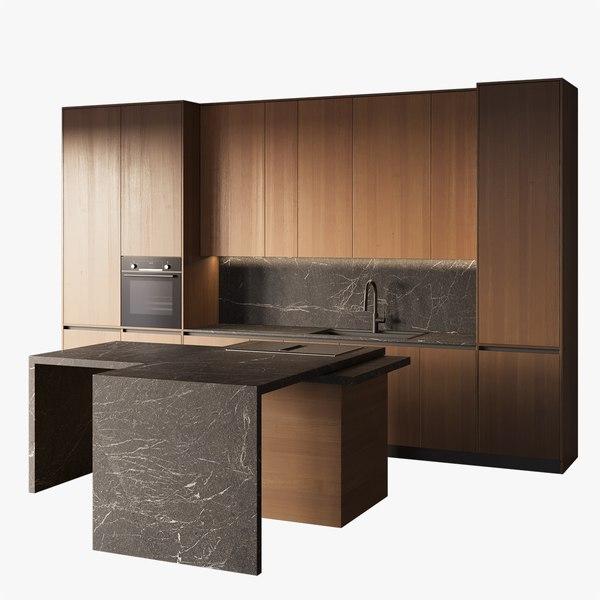 modelo 3d Kitchen 01 with island - TurboSquid 2067741