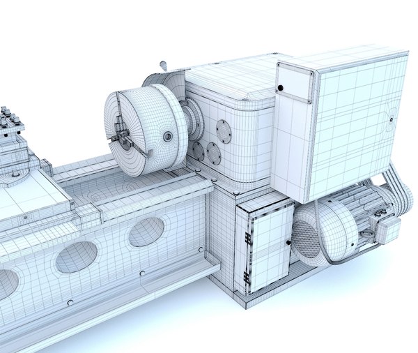 1M63 Lathe machine - Industrial machine tool 3D model - TurboSquid 1809404