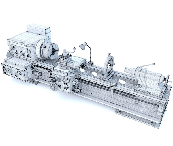 1M63 Lathe machine - Industrial machine tool 3D model - TurboSquid 1809404