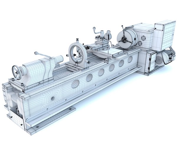 1M63 Lathe machine - Industrial machine tool 3D model - TurboSquid 1809404