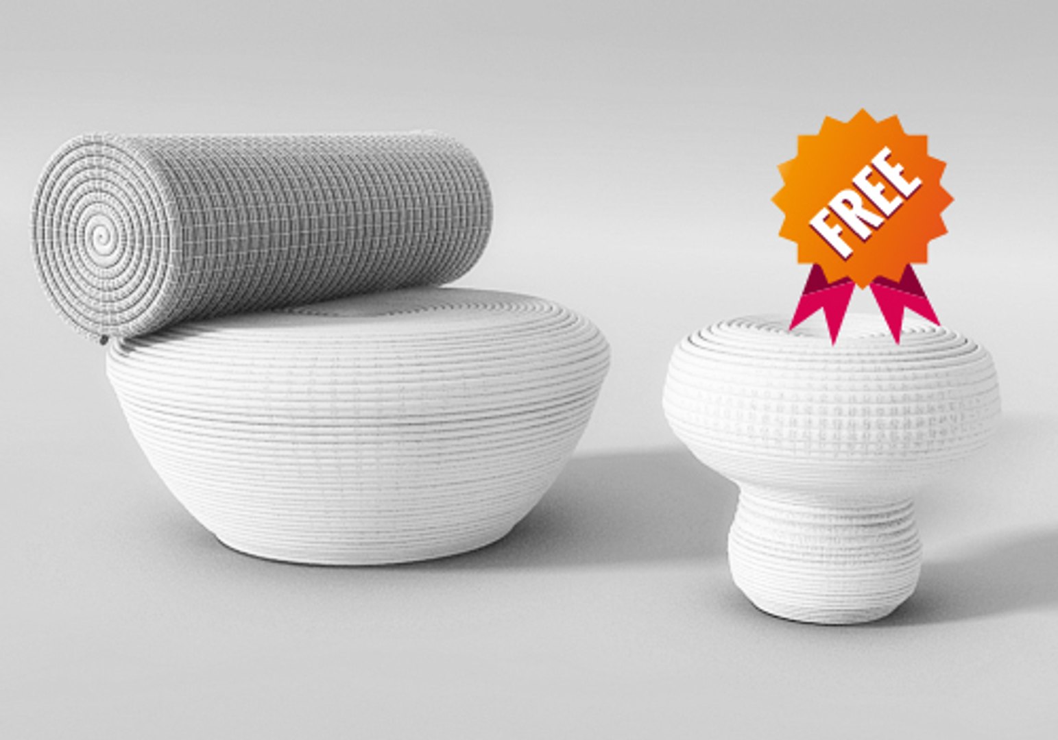 Free Pouf 3d Model