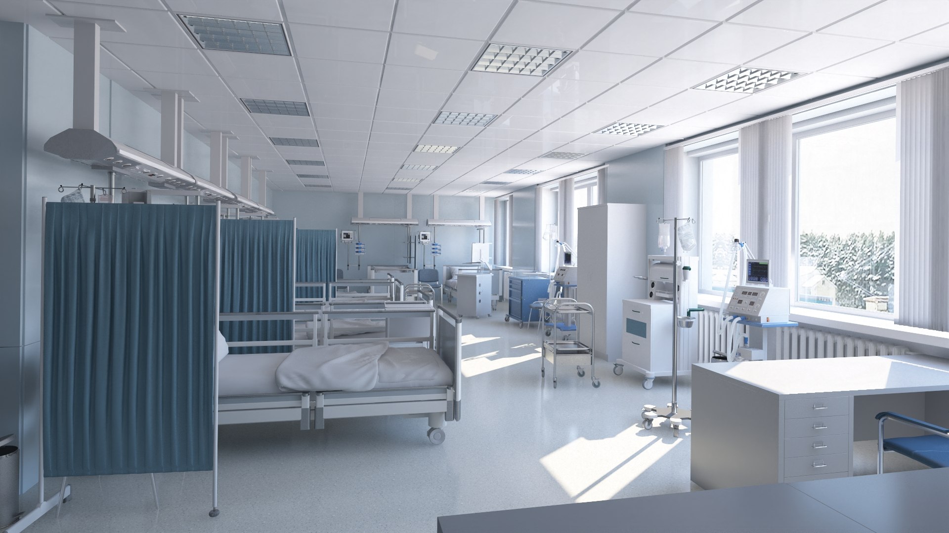 Hospital Patient Ward Room 7 3D Model - TurboSquid 2012634