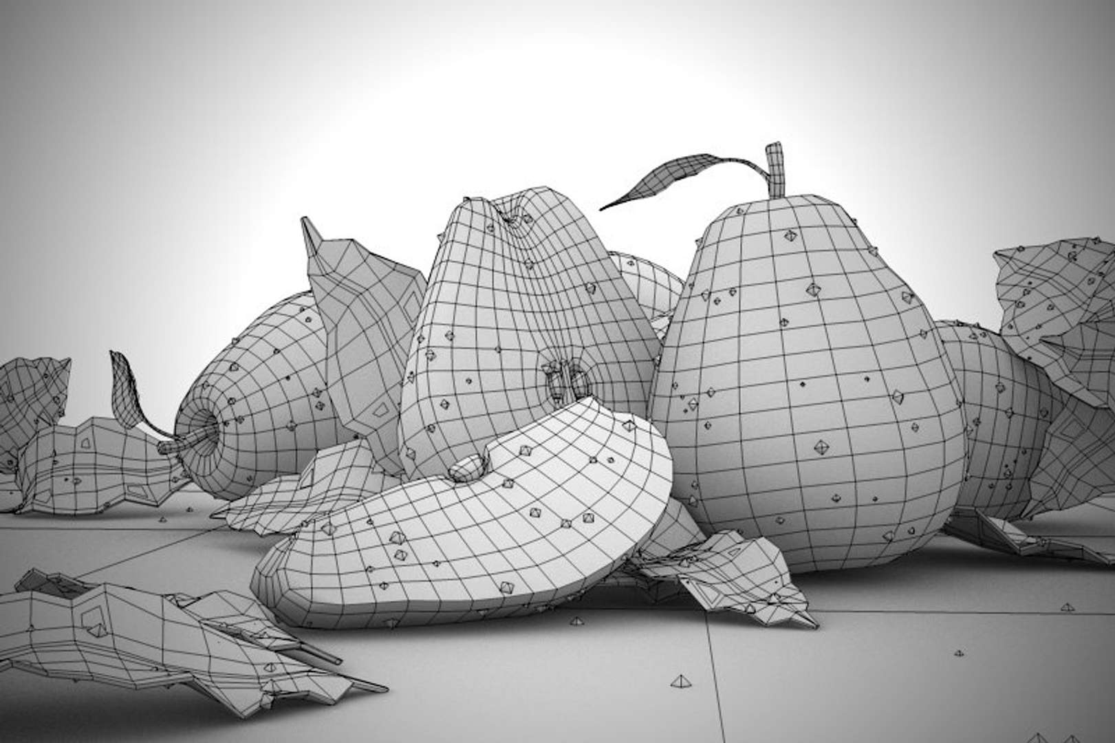 3d realistic pears model