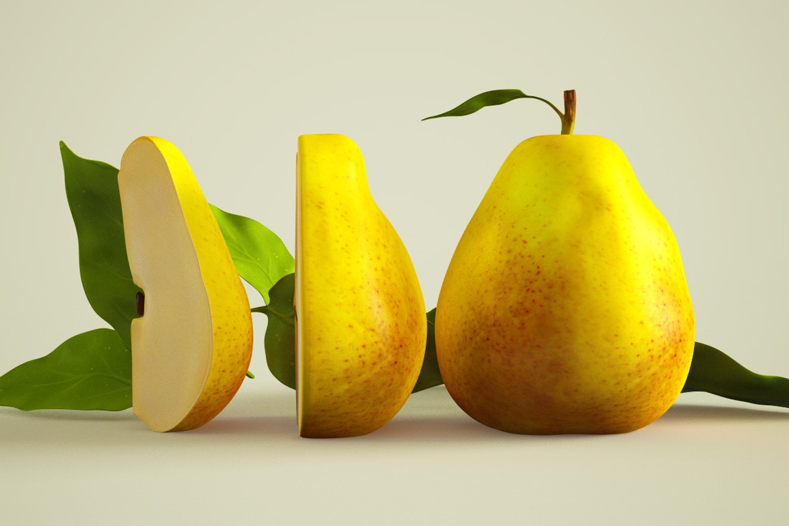 3d realistic pears model