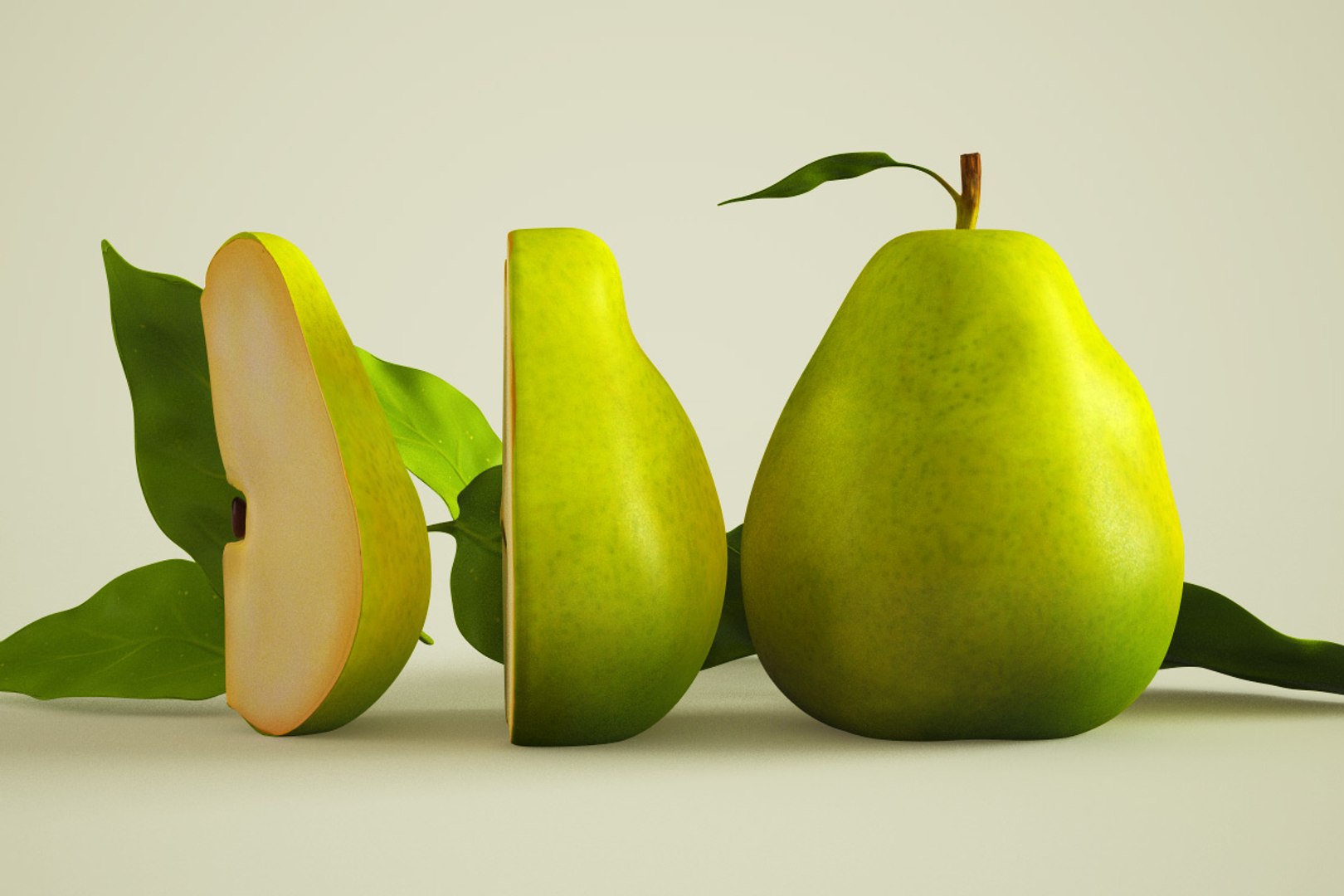 3d realistic pears model