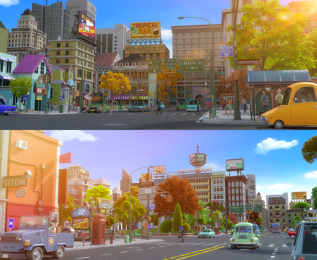 3D model Cartoon City Street Scene V2 - TurboSquid 1819172