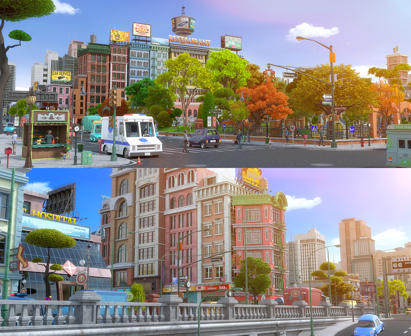 3D model Cartoon City Street Scene V2 - TurboSquid 1819172