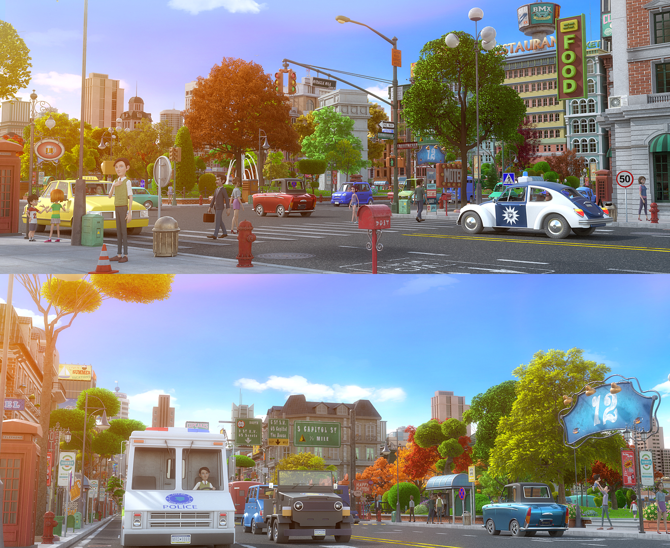 3D model Cartoon City Street Scene V2 - TurboSquid 1819172