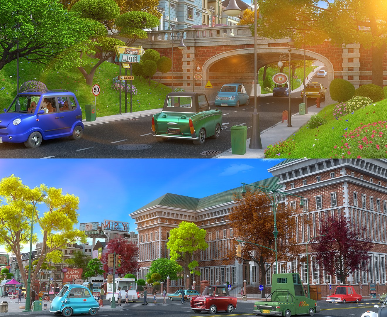 3D model Cartoon City Street Scene V2 - TurboSquid 1819172
