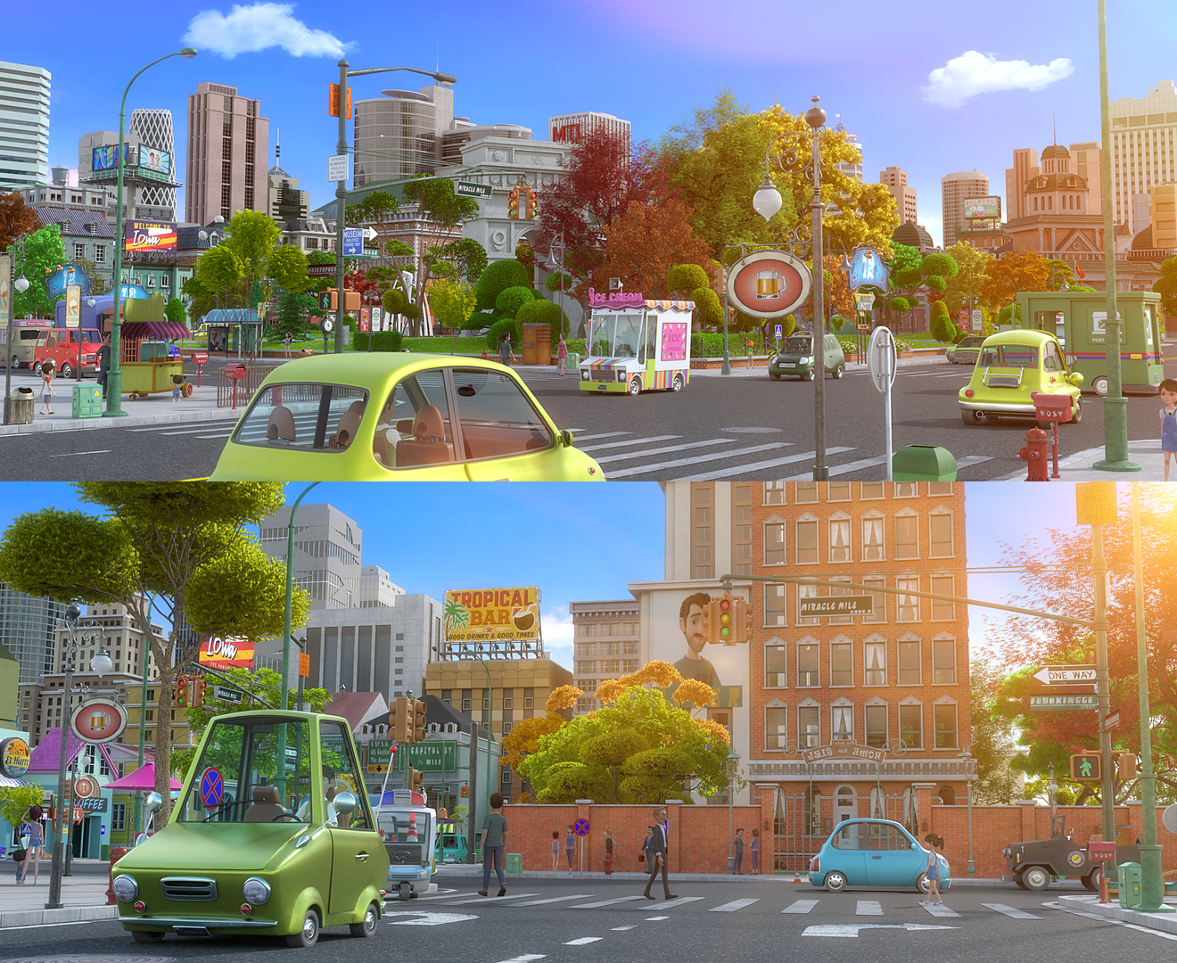 3D model Cartoon City Street Scene V2 - TurboSquid 1819172