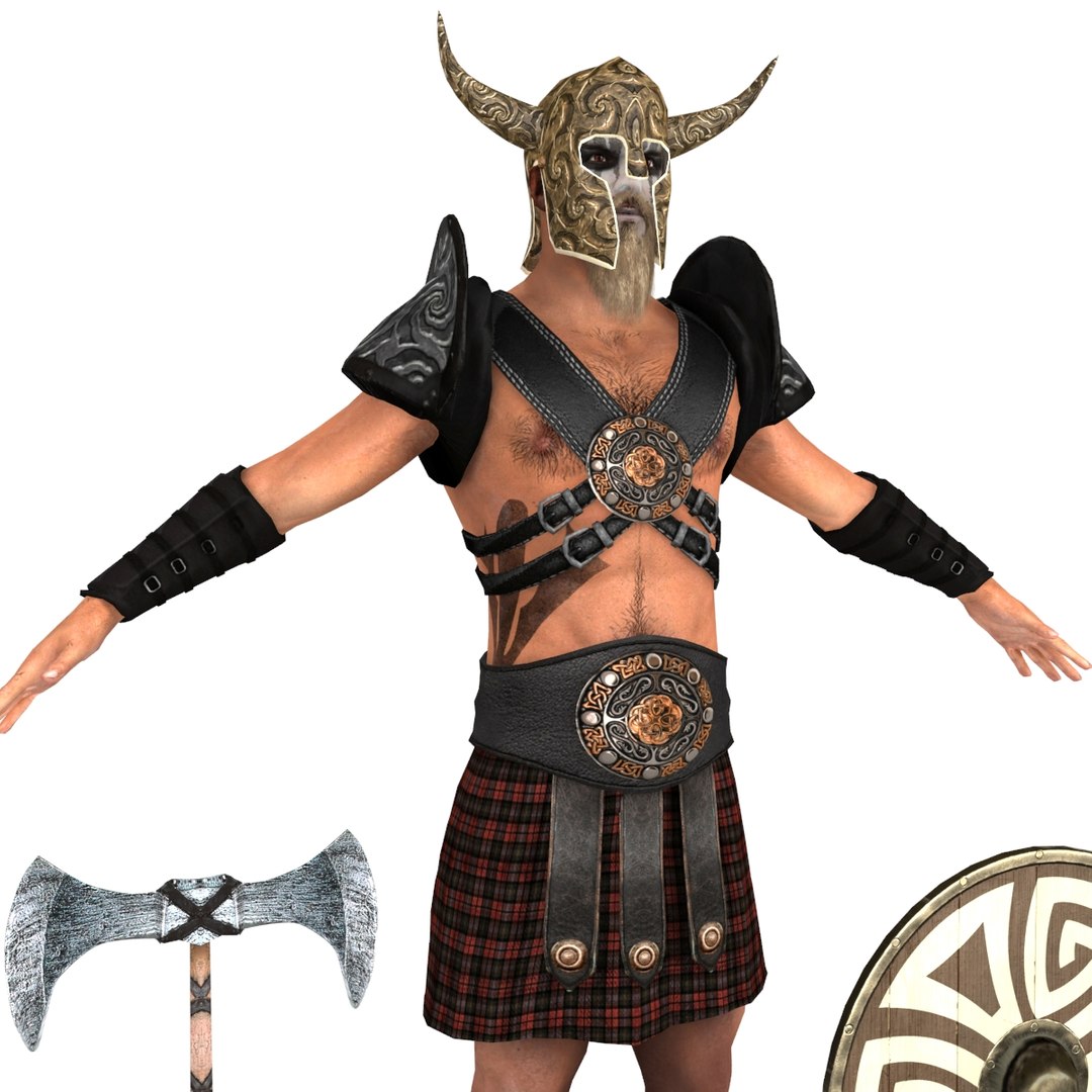 3D Barbarian Man Shield Model - TurboSquid 1270653