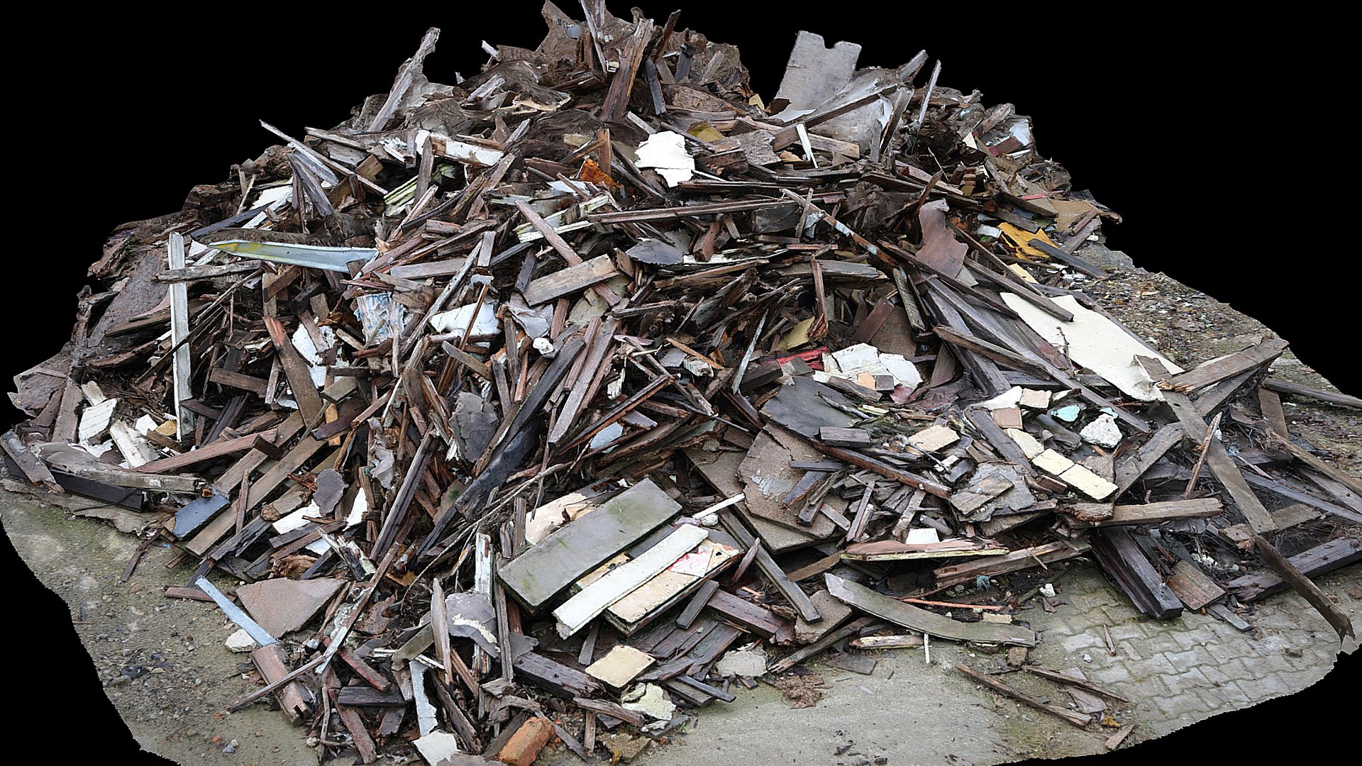 3D Destroyed House Wood Debris Photogrammetry - TurboSquid 2275105