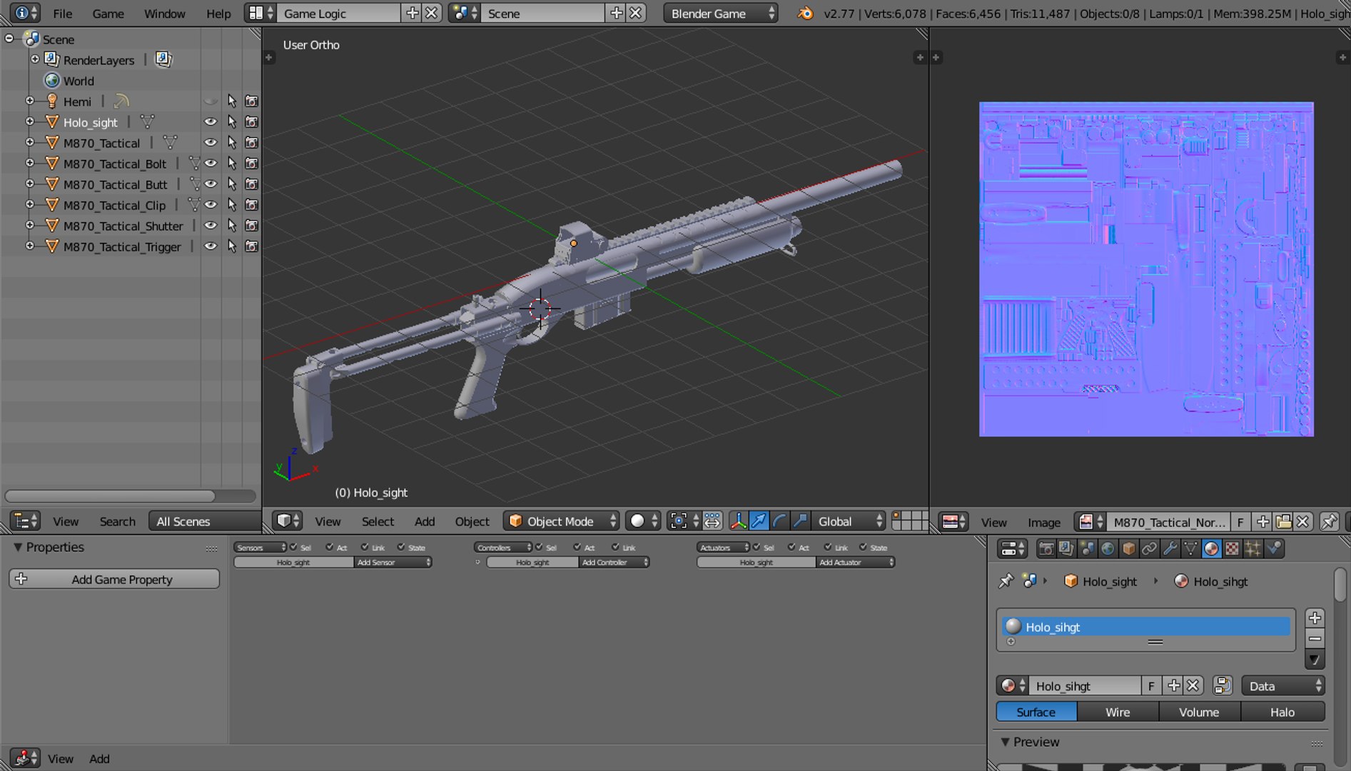 M870 Sight Model - TurboSquid 1248600