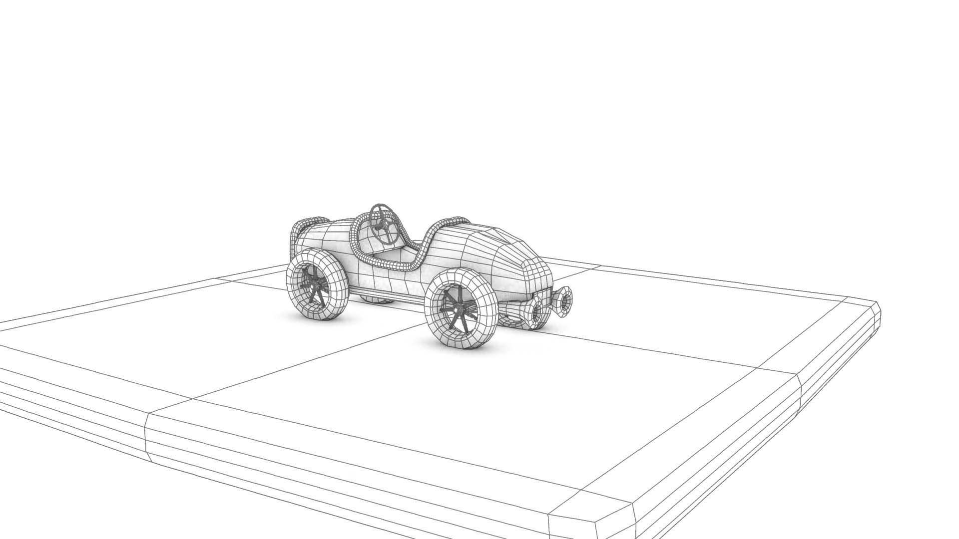 3d Model Of Vintage Toy Car