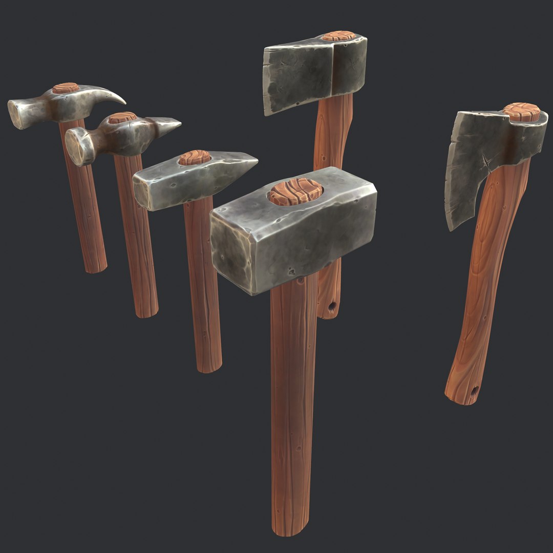 Stylized Hammers And Axes 3D Model - TurboSquid 1947000