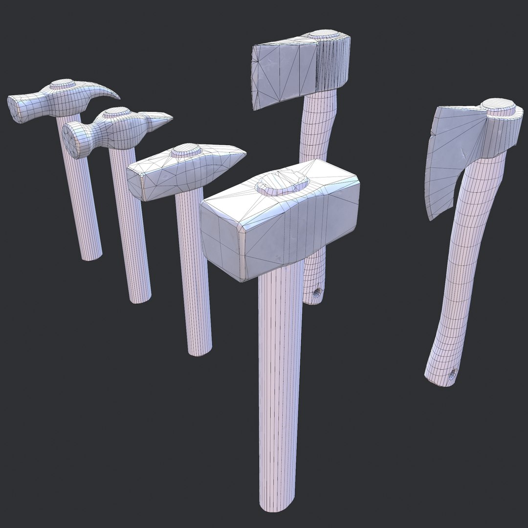 Stylized Hammers And Axes 3D Model - TurboSquid 1947000