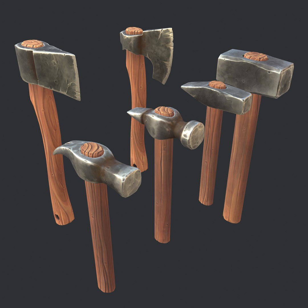 Stylized Hammers And Axes 3D Model - TurboSquid 1947000