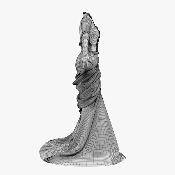 dress empire style female 3d model