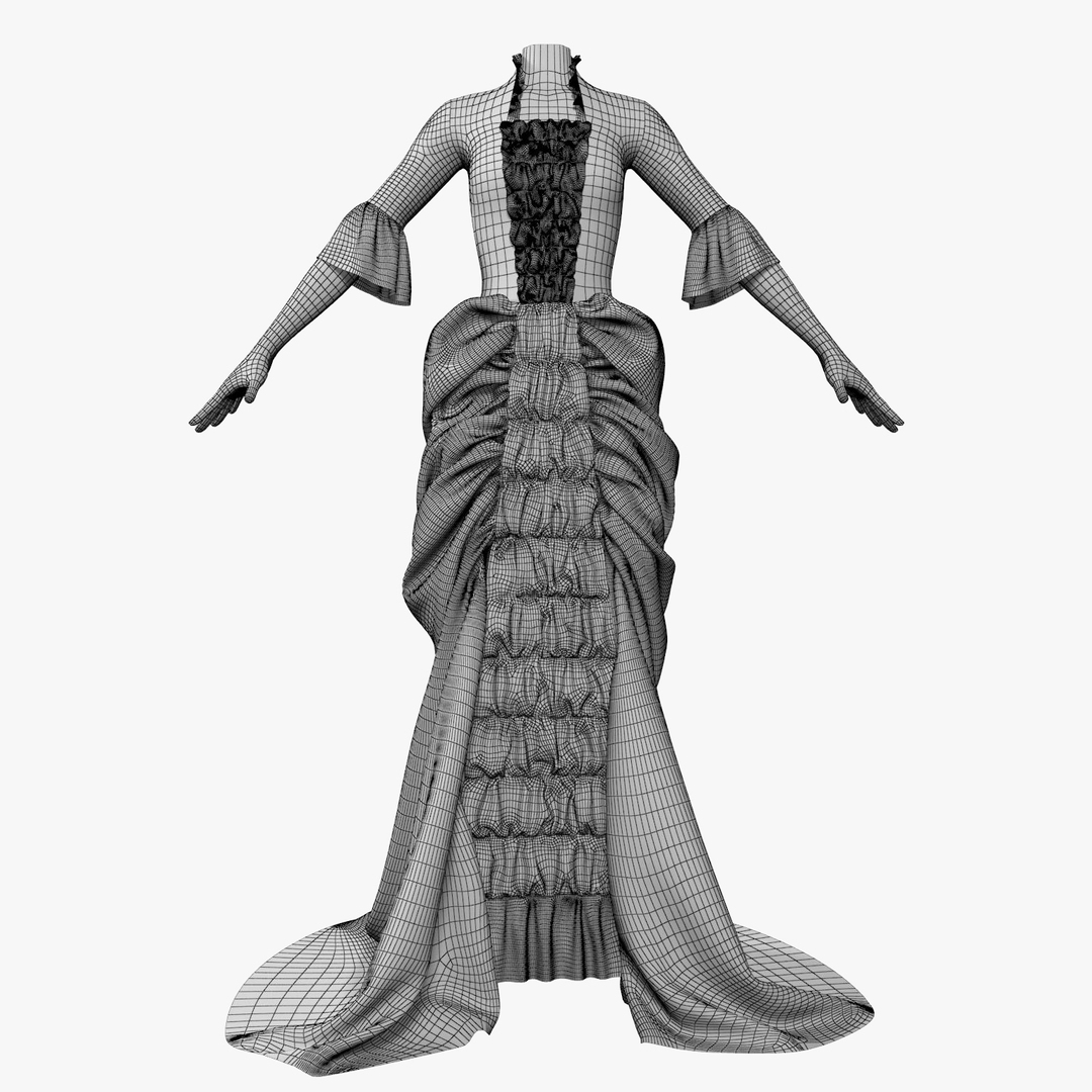 dress empire style female 3d model