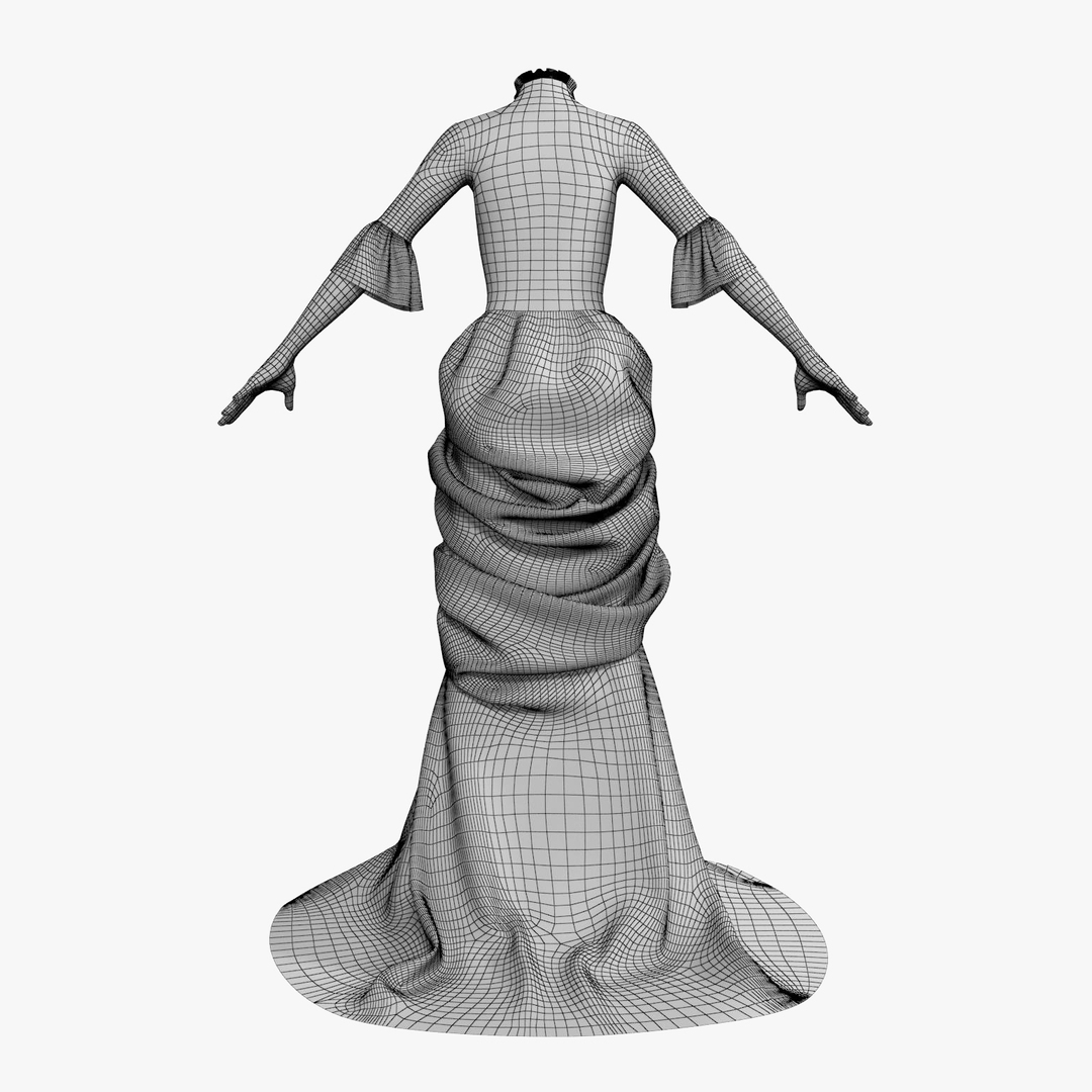 dress empire style female 3d model