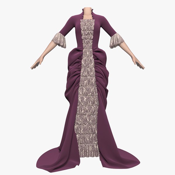 dress empire style female 3d model