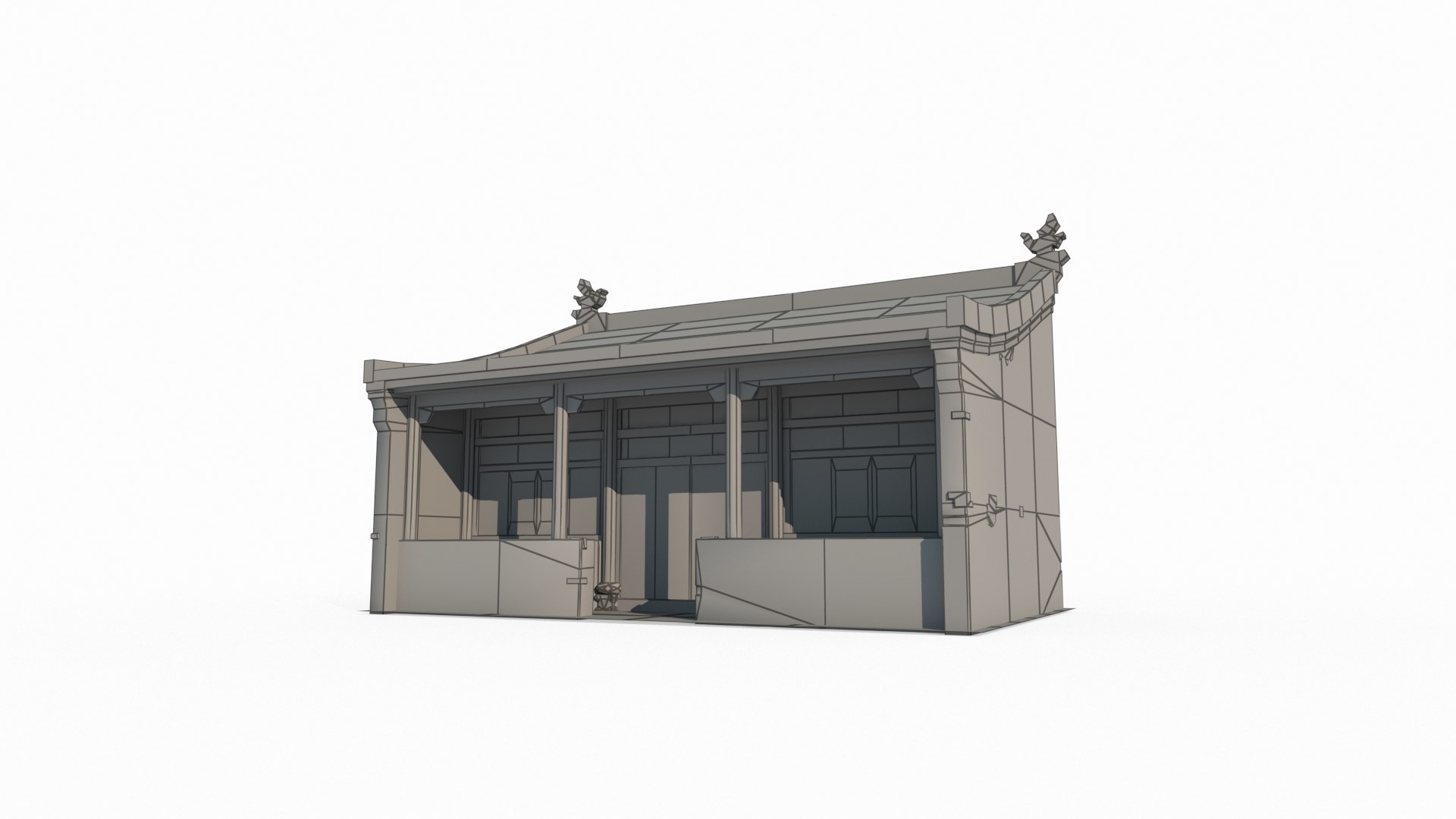 3D Ancient Asian Architecture Red Brick Houses - TurboSquid 2112763