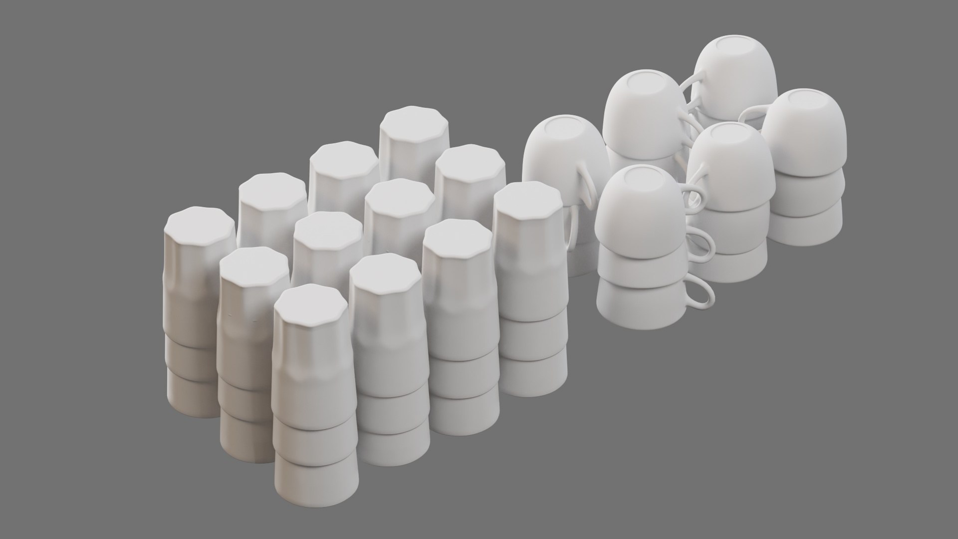 3D Cups Set Model - TurboSquid 1641008