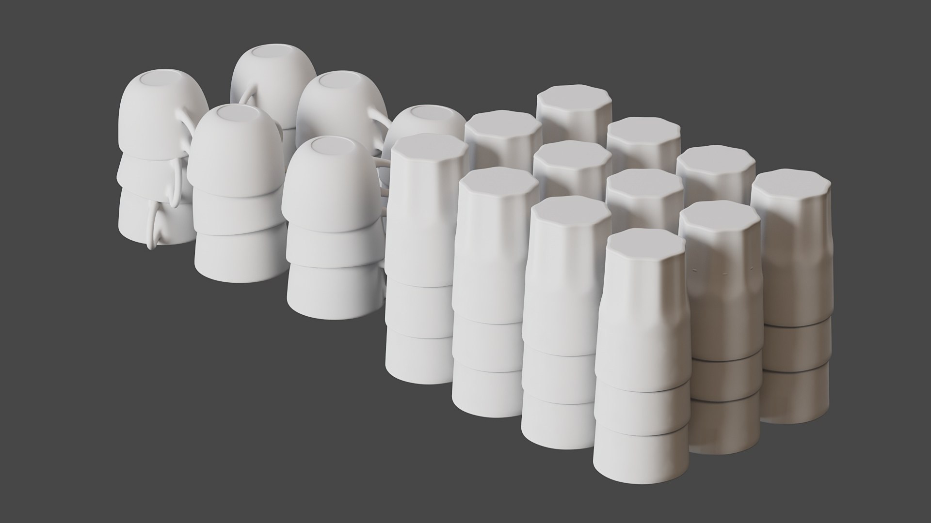 3D Cups Set Model - TurboSquid 1641008