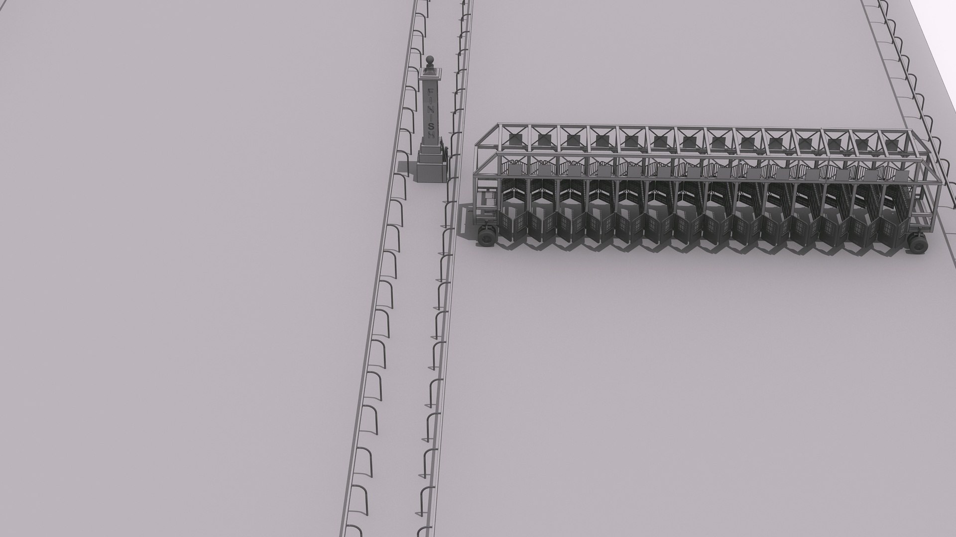 Horse Track 01 Road Start Gate Finish Line Model - TurboSquid 2268844