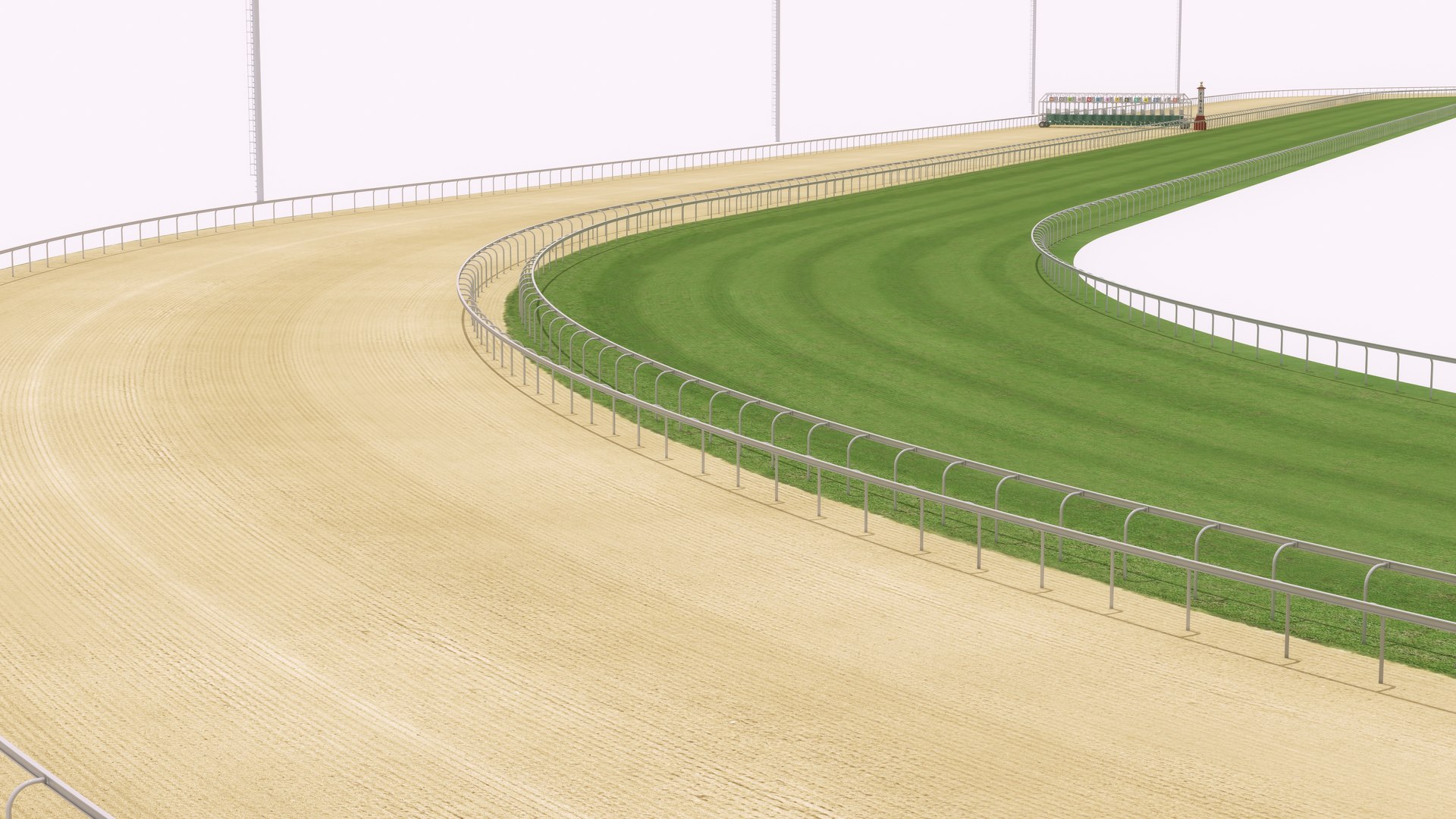 Horse Track 01 Road Start Gate Finish Line Model - TurboSquid 2268844