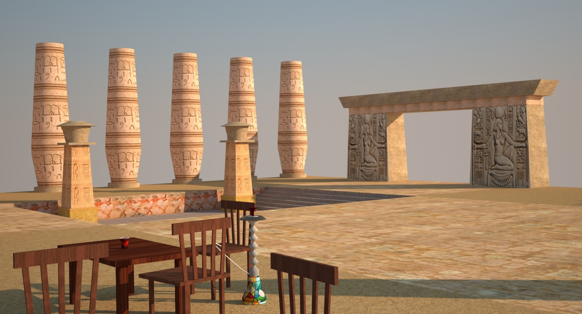 Environment Level : Ancient Egyptian 3d 3ds