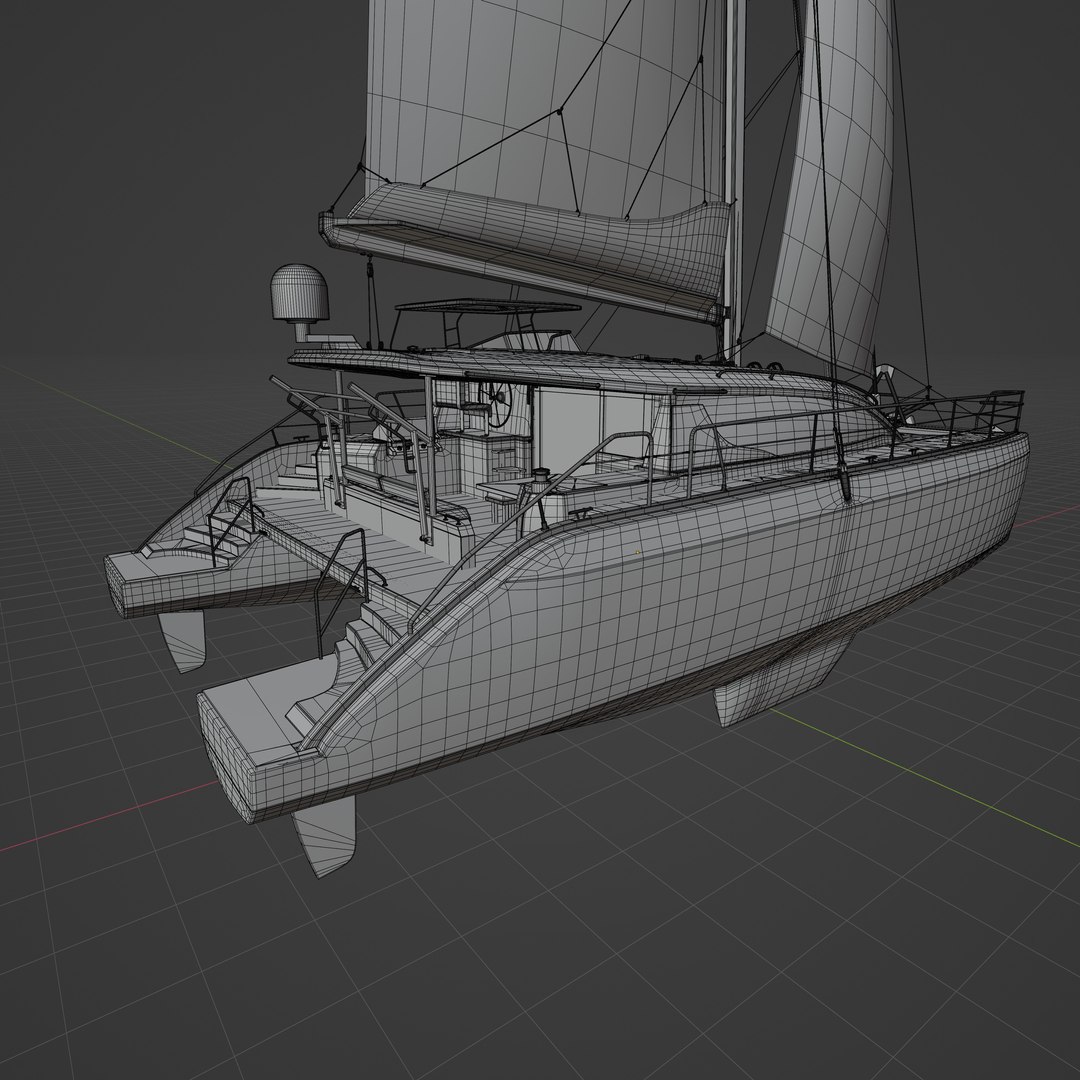 PRIVILEGE 510 Red 3D Catamaran 3D Model - TurboSquid 2205195
