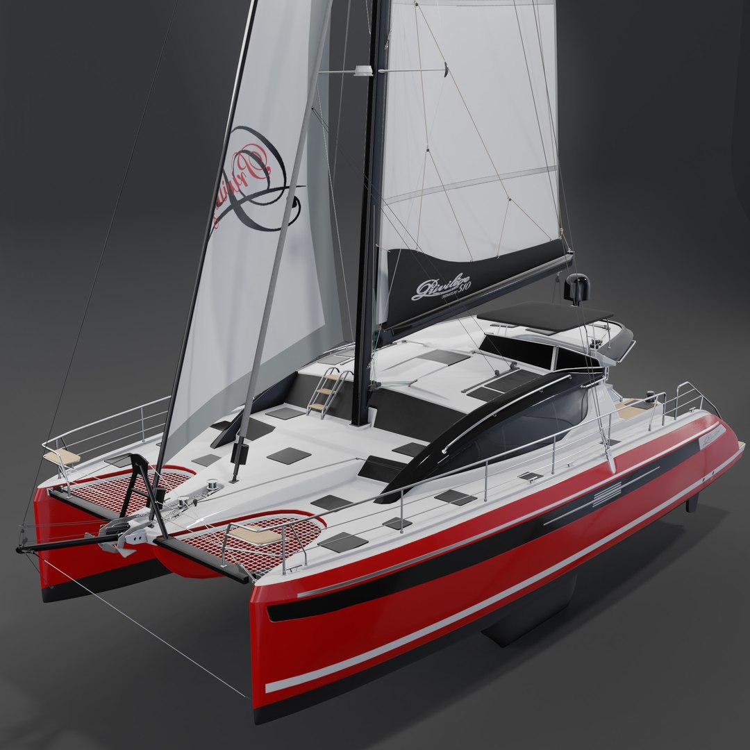 PRIVILEGE 510 Red 3D Catamaran 3D Model - TurboSquid 2205195