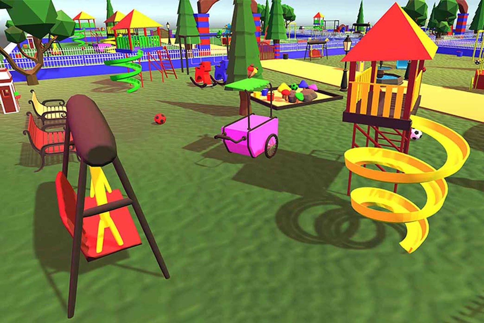 Cartoonish Amusement Park - Environment 3D - TurboSquid 2135261