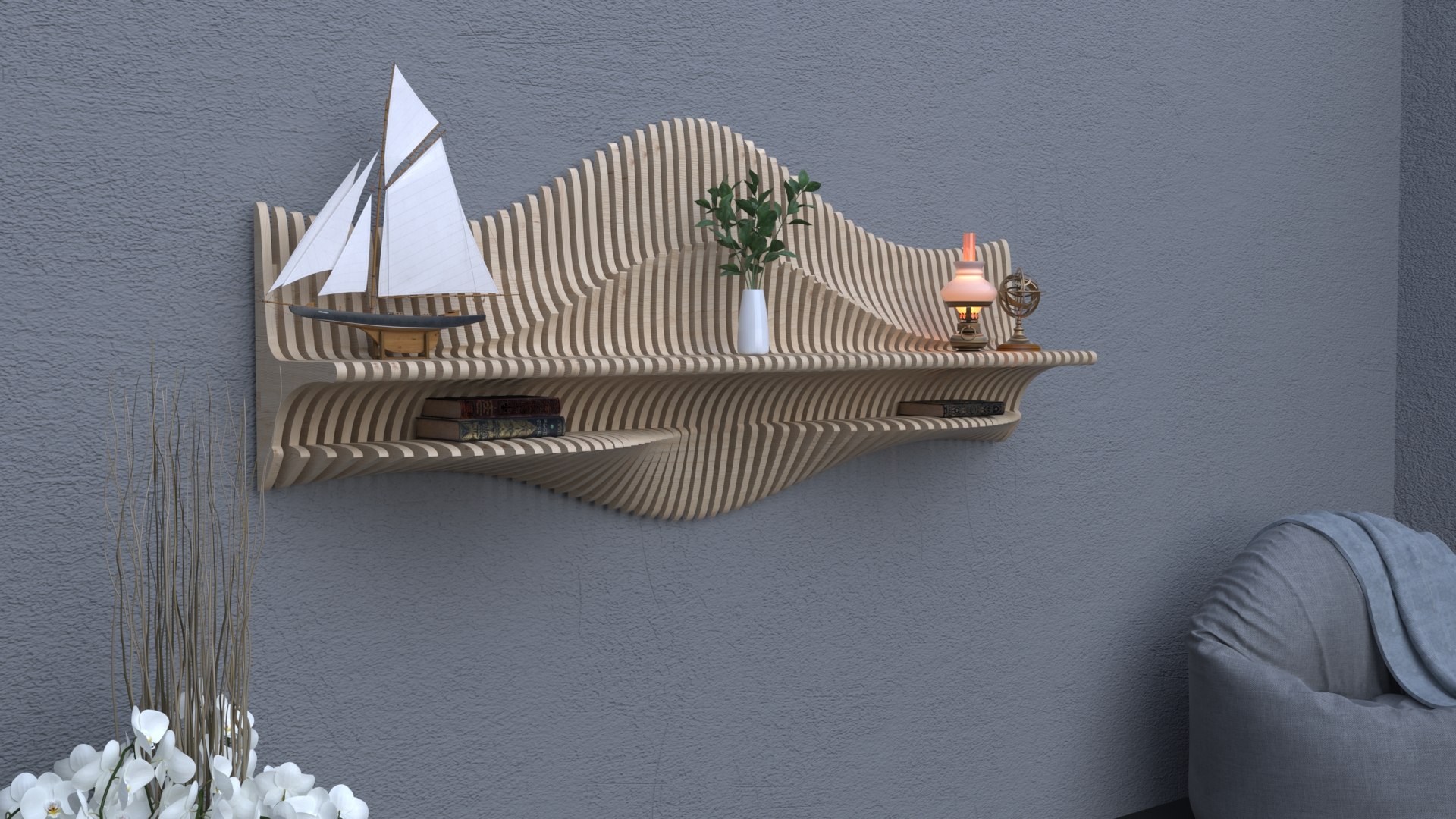 3D Model Parametric Wall Art 3d Model And DXF Cutting File - TurboSquid ...