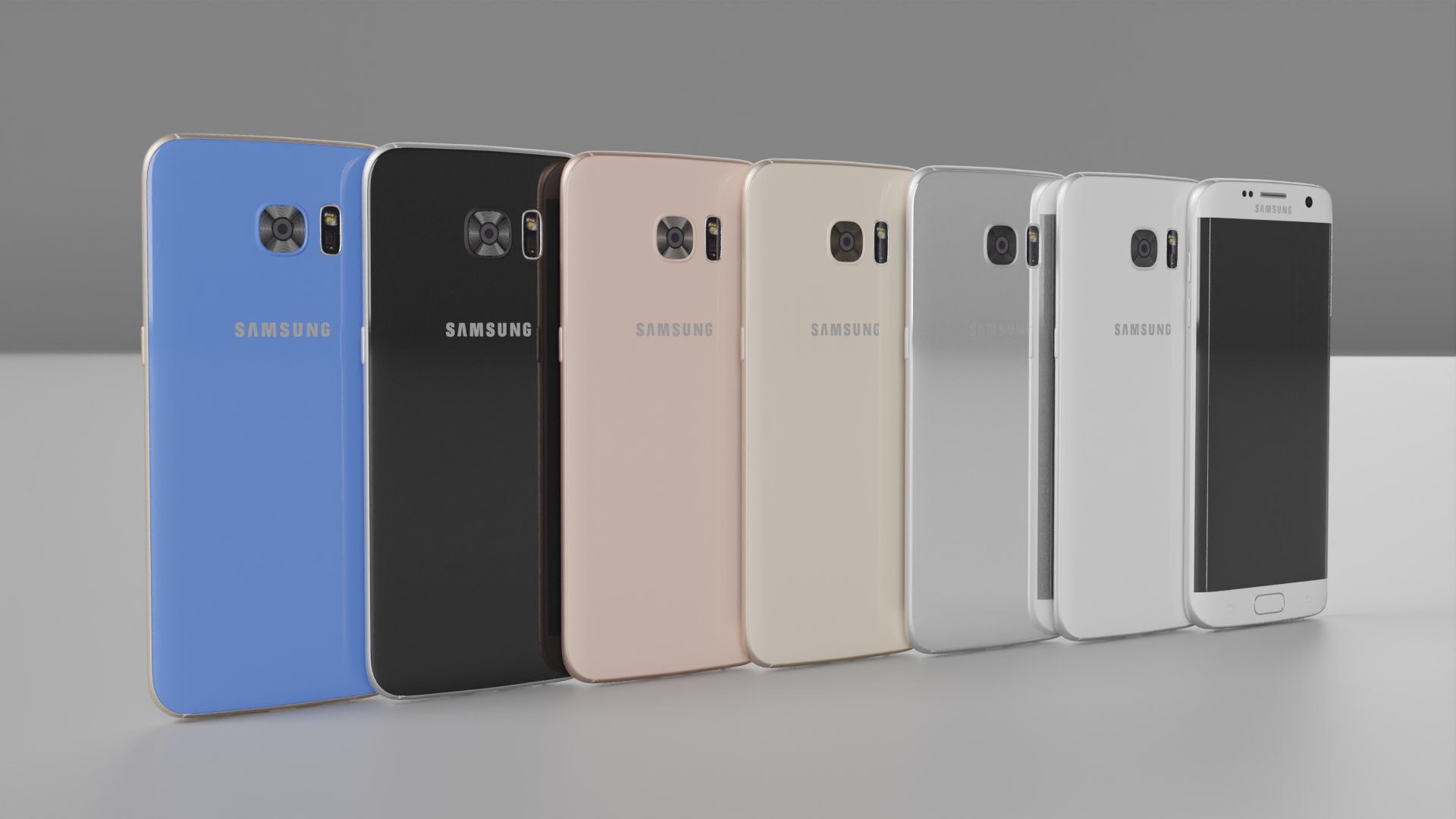 3D Samsung Galaxy S7 Edge All Colors Smartphone model - TurboSquid 2093340