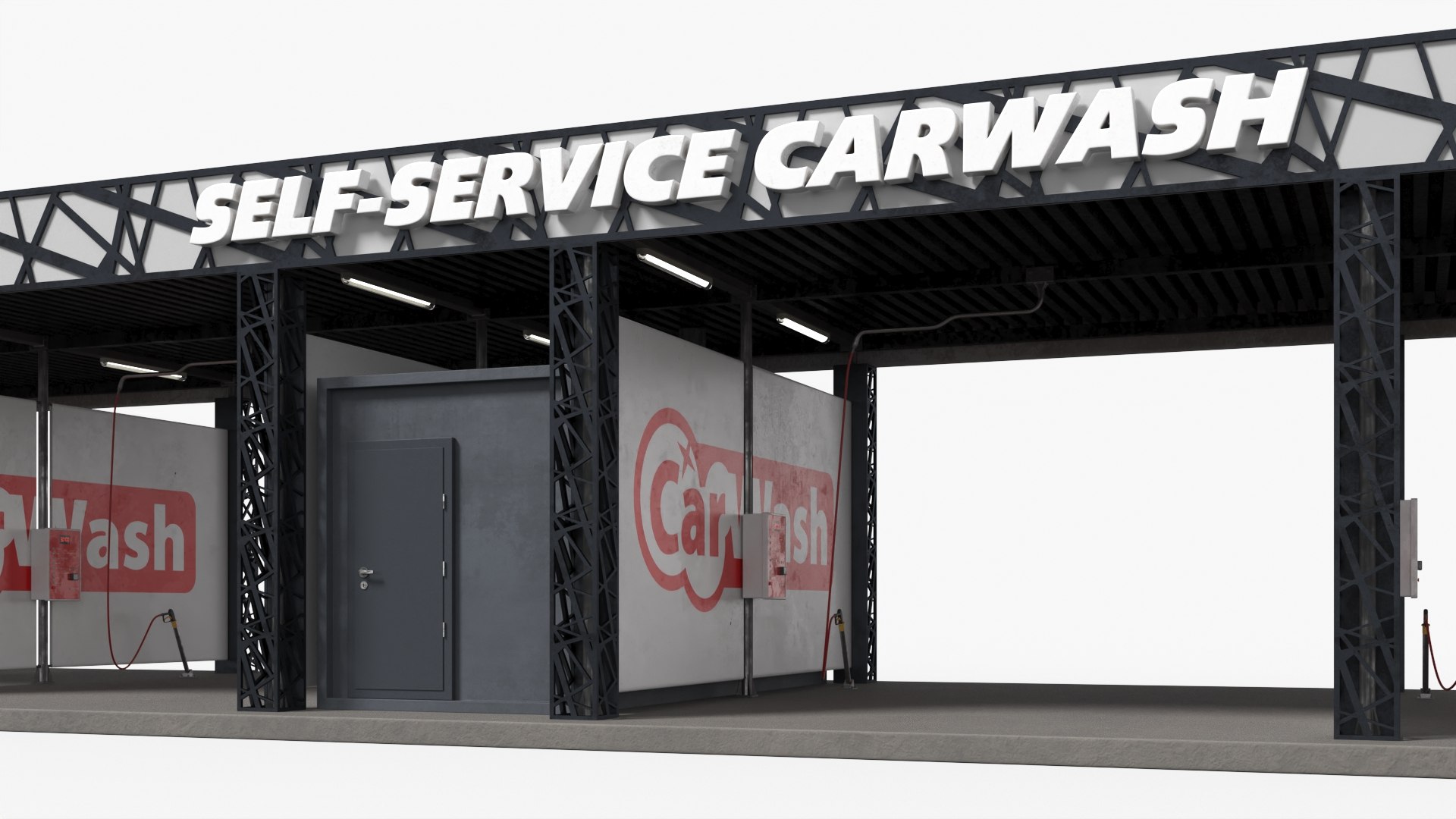 3D Self Serve Auto Wash - TurboSquid 2332268