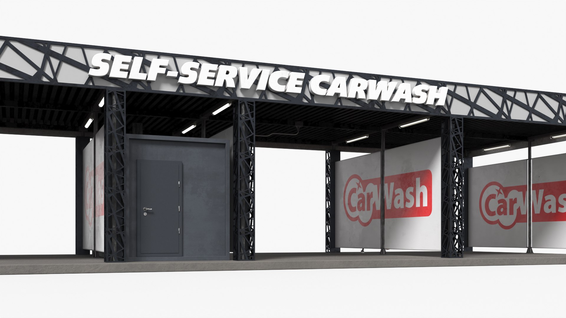 3D Self Serve Auto Wash - TurboSquid 2332268