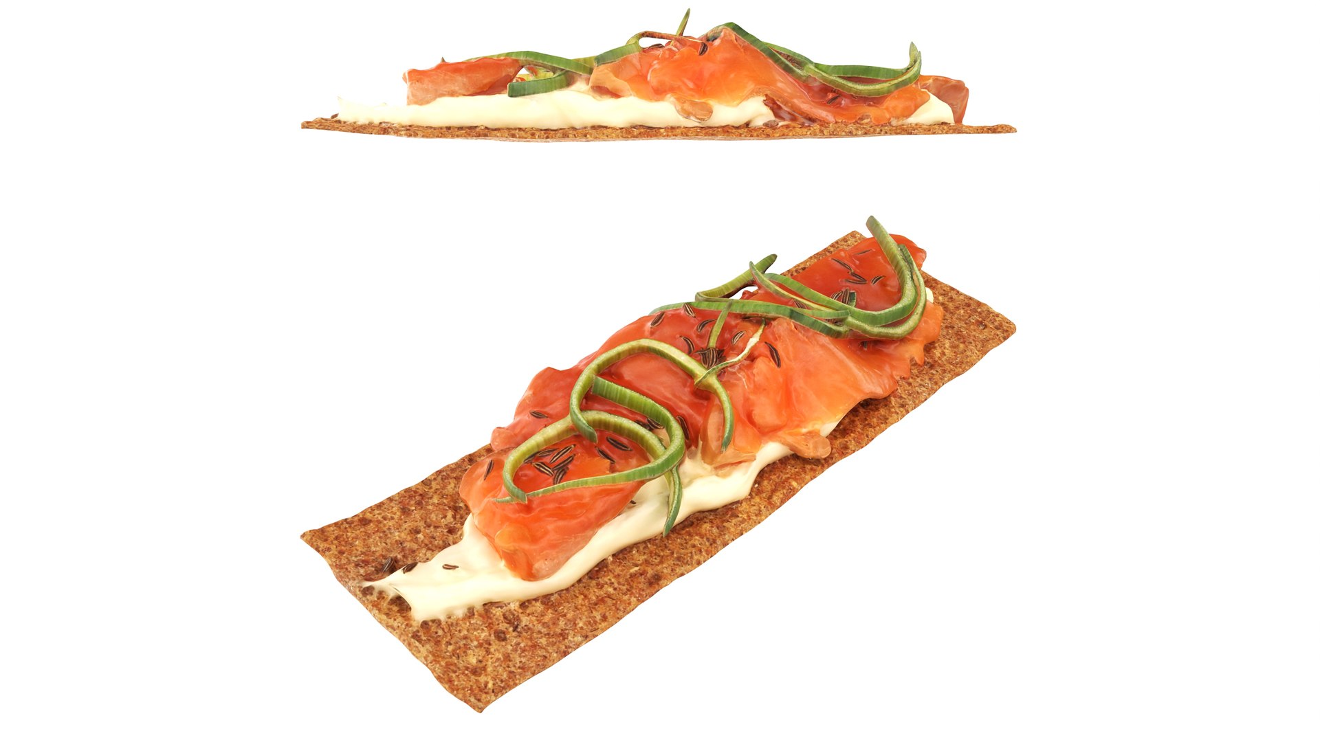 Rye Thin Bread With Salmon Model - TurboSquid 2380598