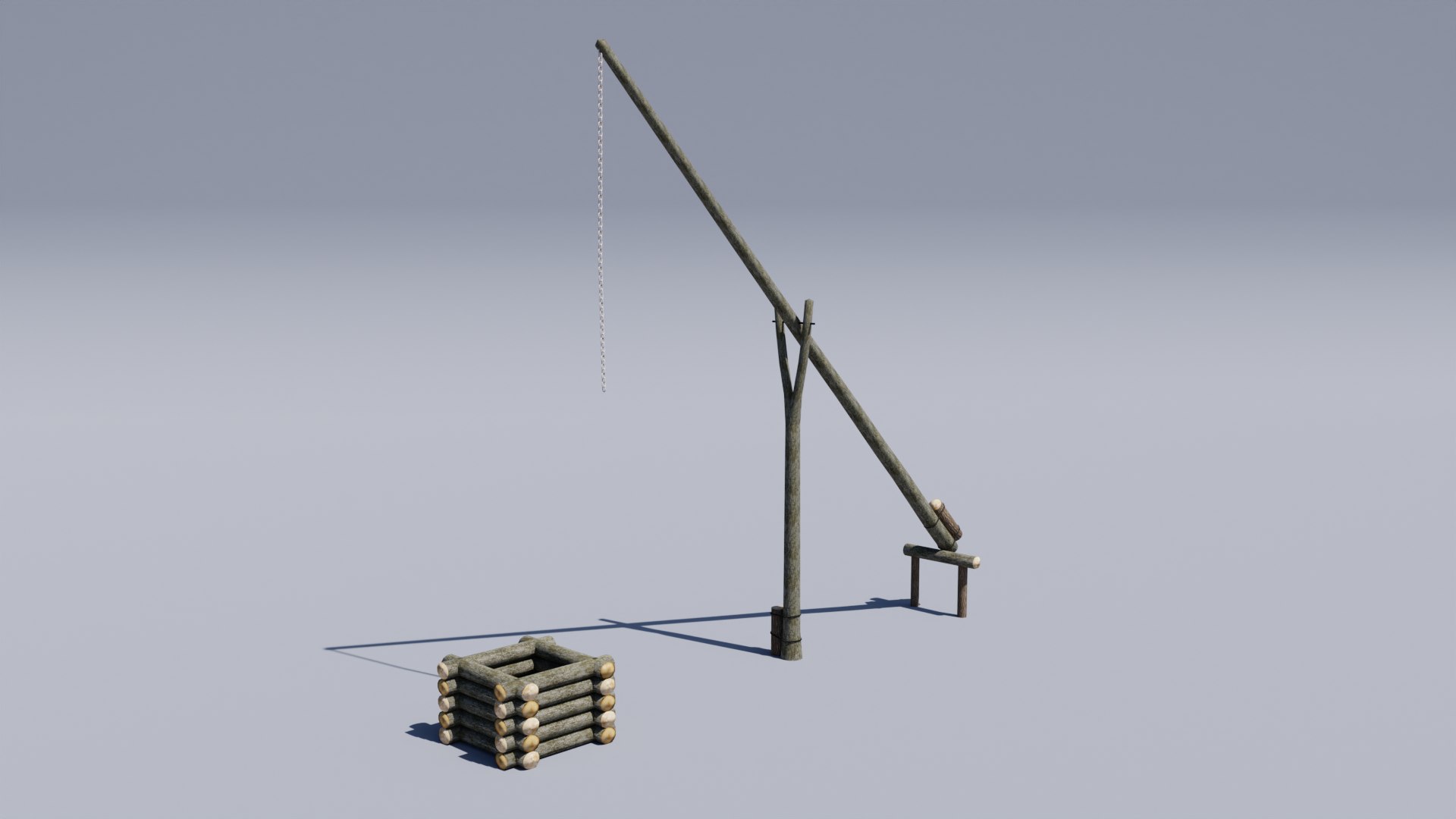 Ukrainian traditional shadoof water well zhuravel model - TurboSquid ...